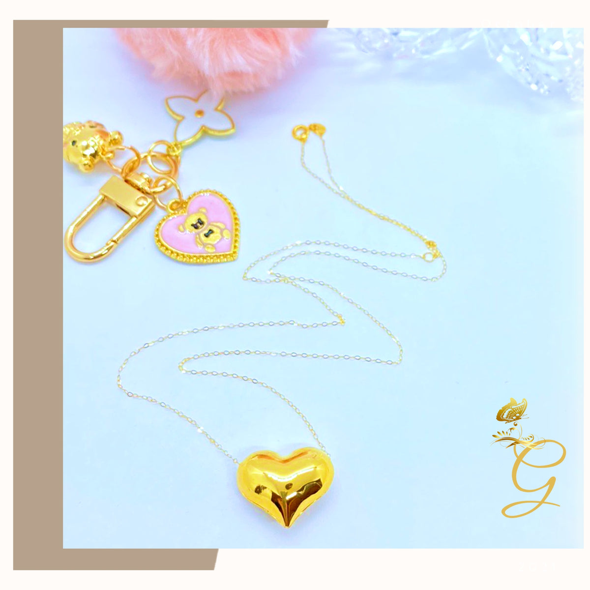 18K Real Gold Dainty Centered Heart Necklace 16- 18” – My Real Gold ...